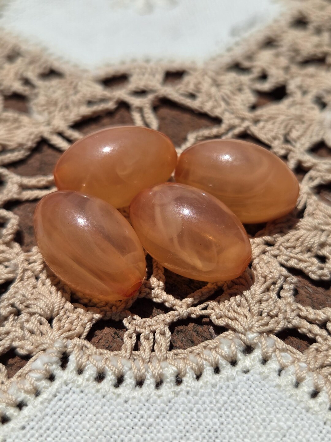 Mango Amber Opal Swirl Eggs Fun and Unique Vintage Lucite Beads - Etsy