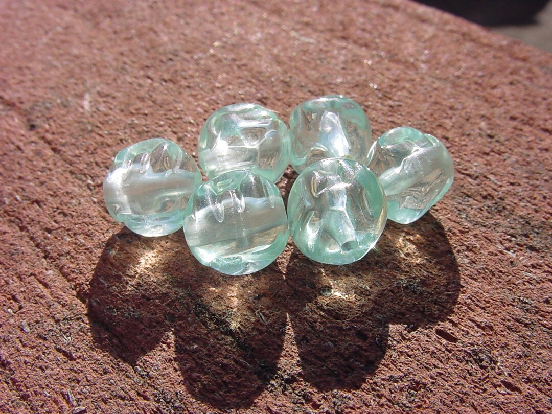 Sea Glass Baroque Green Bubbles Vintage Lucite Beads - Etsy