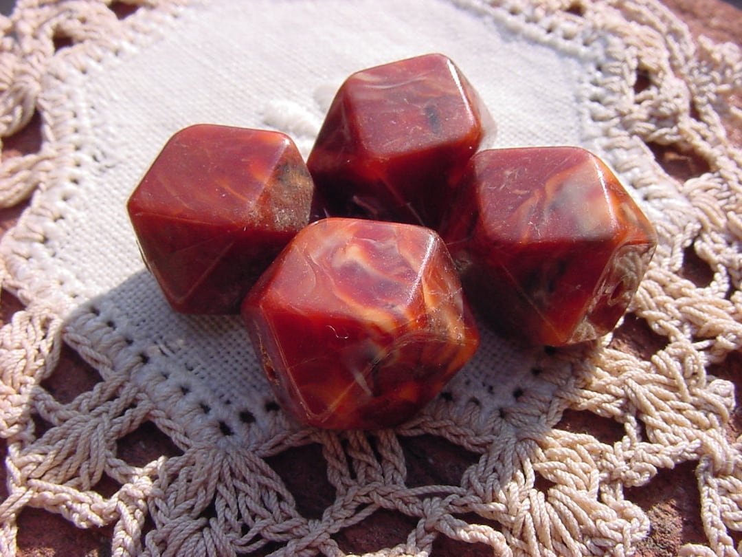 Marbled Red Jasper Cream Swirl Geometric Vintage Lucite Beads - Etsy