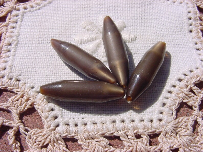 Mink Brown Tapered Moonglow Vintage Lucite Beads | Etsy