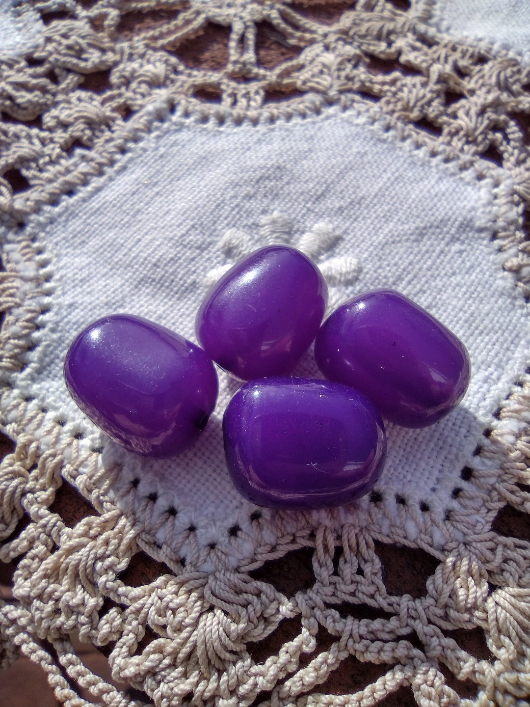 Midnight Purple Eggplant Aubergine Nugget Vintage Lucite Beads - Etsy