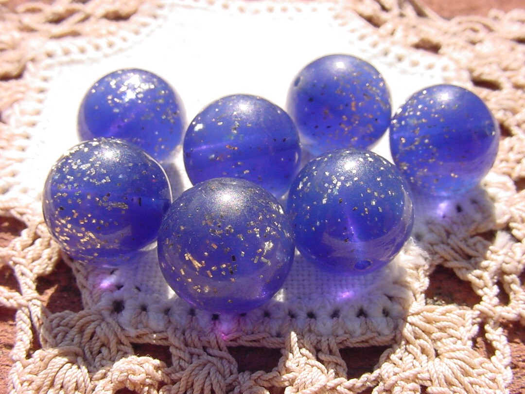 Midnight Blue Starlight Glitter Vintage Lucite Beads - Etsy