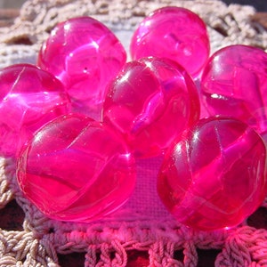 Neon Pink Punch Glowing Swirls Vintage Lucite Beads - Etsy