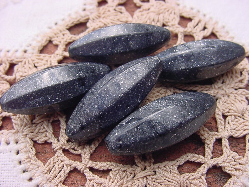 Metallic Graphite Granite XLG Vintage Lucite Beads - Etsy