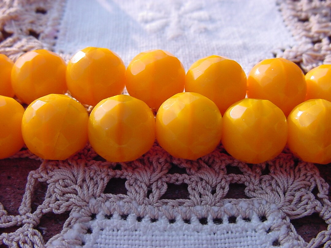 Orange Satin Taffy Facets 8mm Vintage West German Glass Beads - Etsy