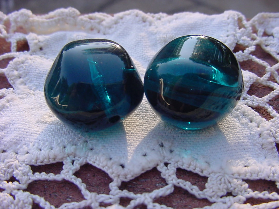 Bold Teal Boulders XLG Vintage Lucite Beads - Etsy