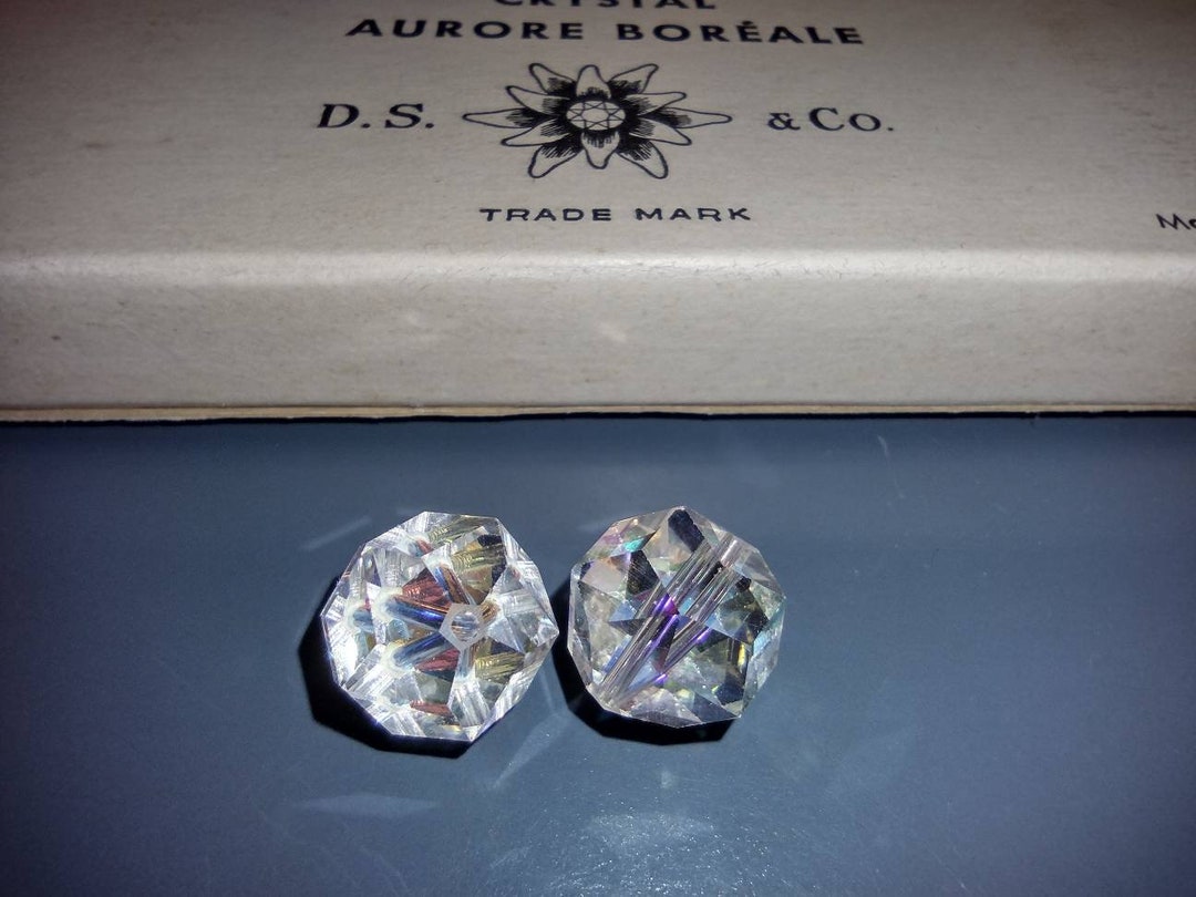 Article 371 Crystal AB Rare 12mm Rocky Cut Vintage Swarovski Crystals ...