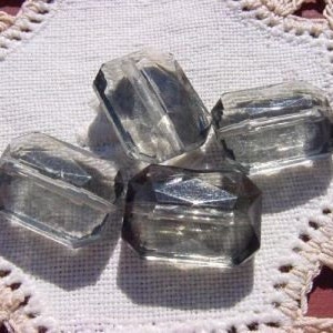 Smoky Fog Grey Topaz Facetted Vintage Lucite Beads - Etsy
