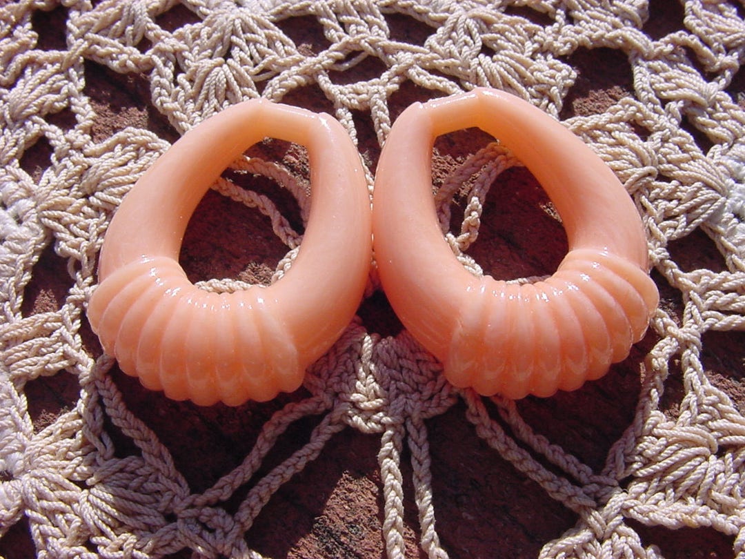Orange Sherbert Peaches N Cream Door Knockers Vintage Lucite Hoops ...