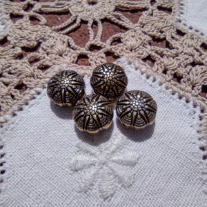 Jet Black Gold Seashell Pattern Intricate Golden Ebony Vintage Lucite ...