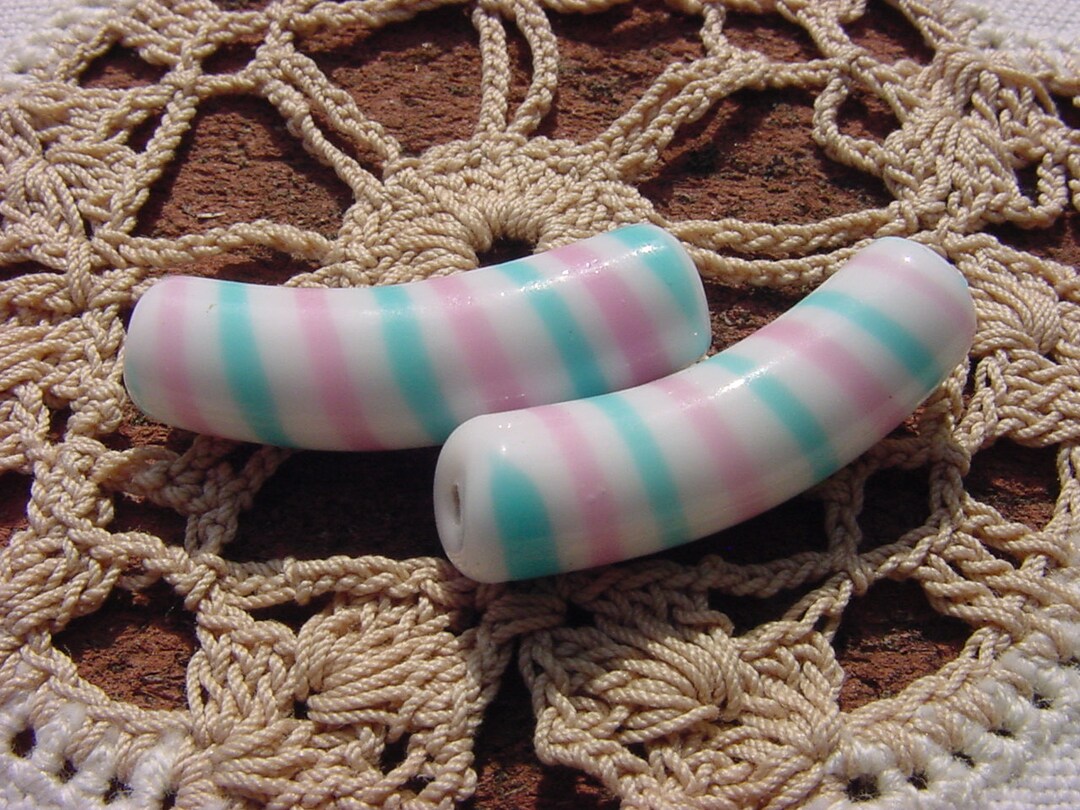 Cotton Candy Pink Baby Powder Blue Ribbon Swirl Macaroni RARE Vintage ...