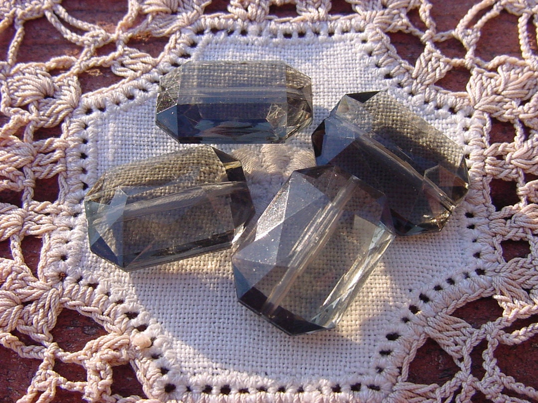Smoky Fog Grey Topaz Facetted Vintage Lucite Beads - Etsy