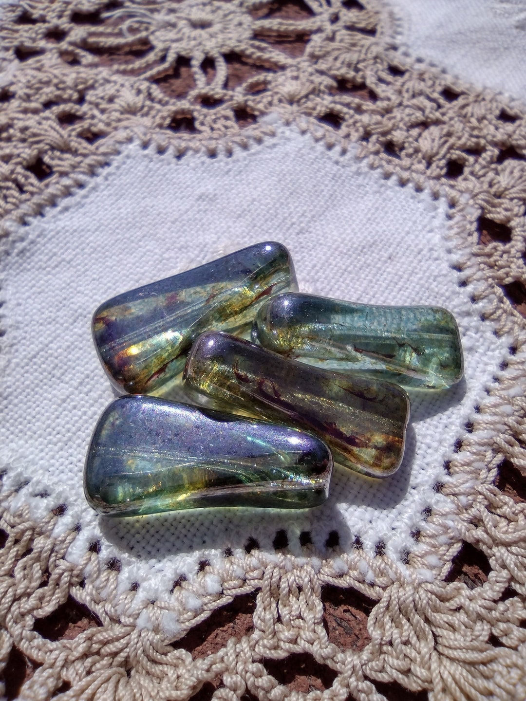 Manatee Bay Sea Green Speckled Vintage Czech Glass Beads - Etsy