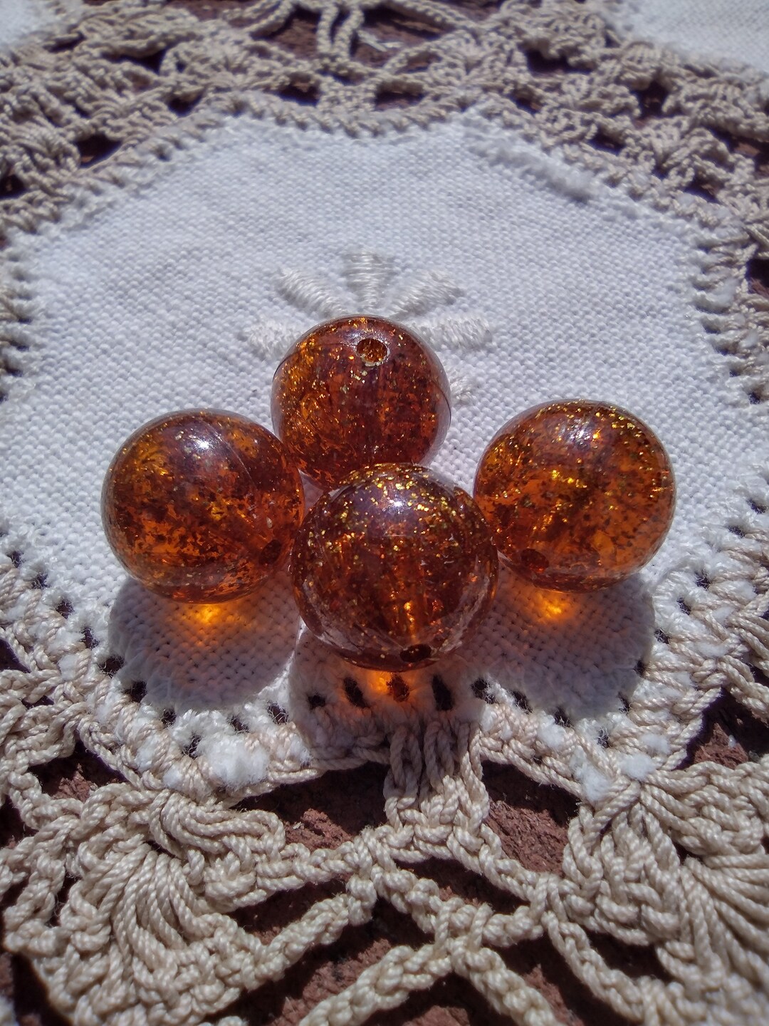 Topaz Golden Brown Glitter Bombs FUN Vintage Lucite Beads - Etsy