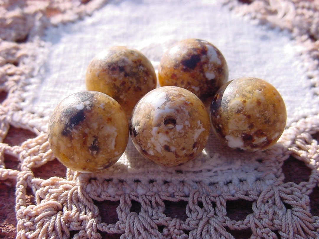Sandstone Sandy Beige Marble White Granite Spheres Vintage Lucite Beads ...