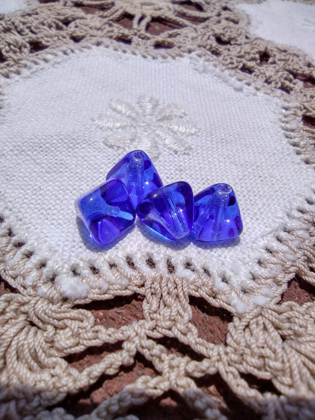 Royal Blue Deep Sapphire Blue Pyramids Vintage Czech Glass Beads - Etsy