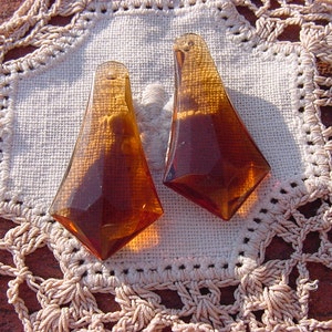 Rich Topaz Tapered Prism Drops Vintage Lucite Pendants - Etsy