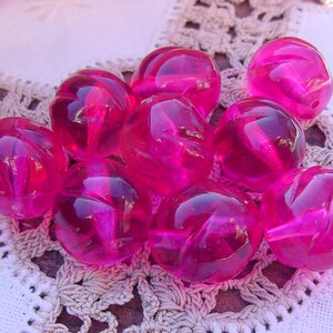 Neon Pink Punch Glowing Swirls Vintage Lucite Beads - Etsy