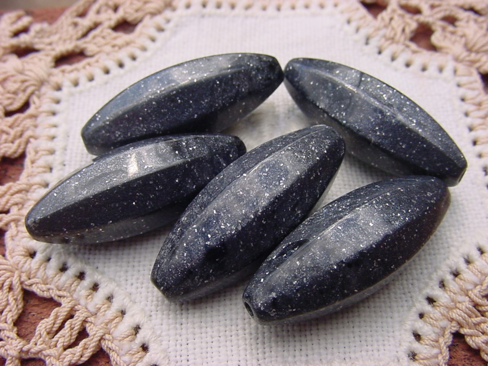 Metallic Graphite Granite XLG Vintage Lucite Beads - Etsy
