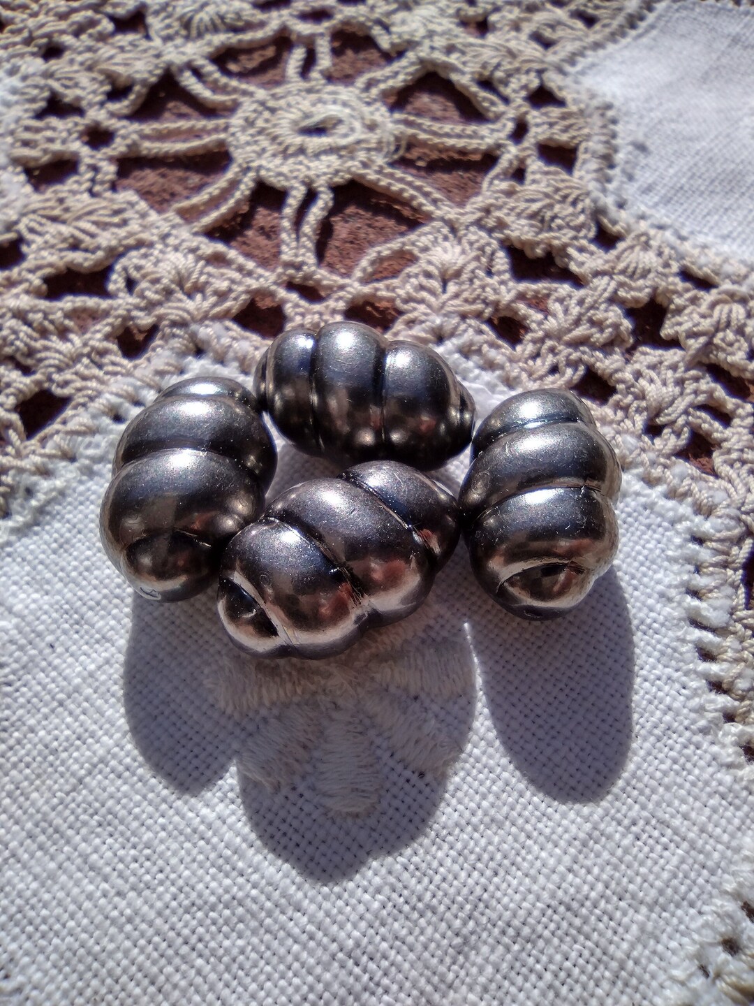 Metallic Black Beehive Shape Unique Vintage Lucite Beads - Etsy