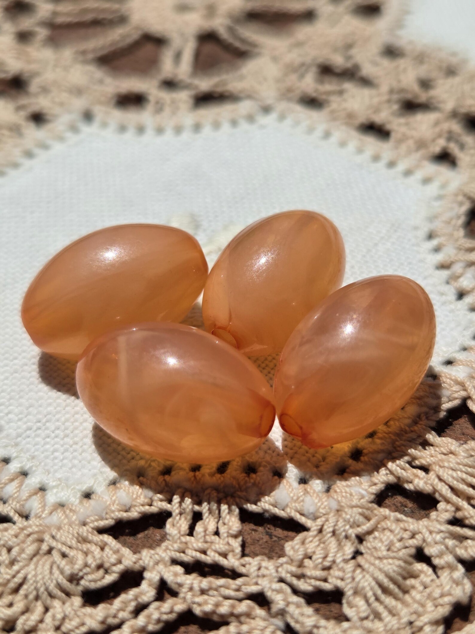 Mango Amber Opal Swirl Eggs Fun and Unique Vintage Lucite Beads - Etsy