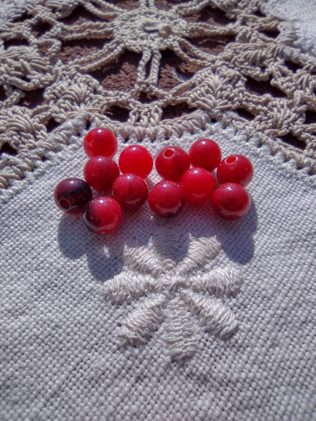 Crimson Burgundy Carnelian Red Blood Red Onyx-look Petite Vintage ...
