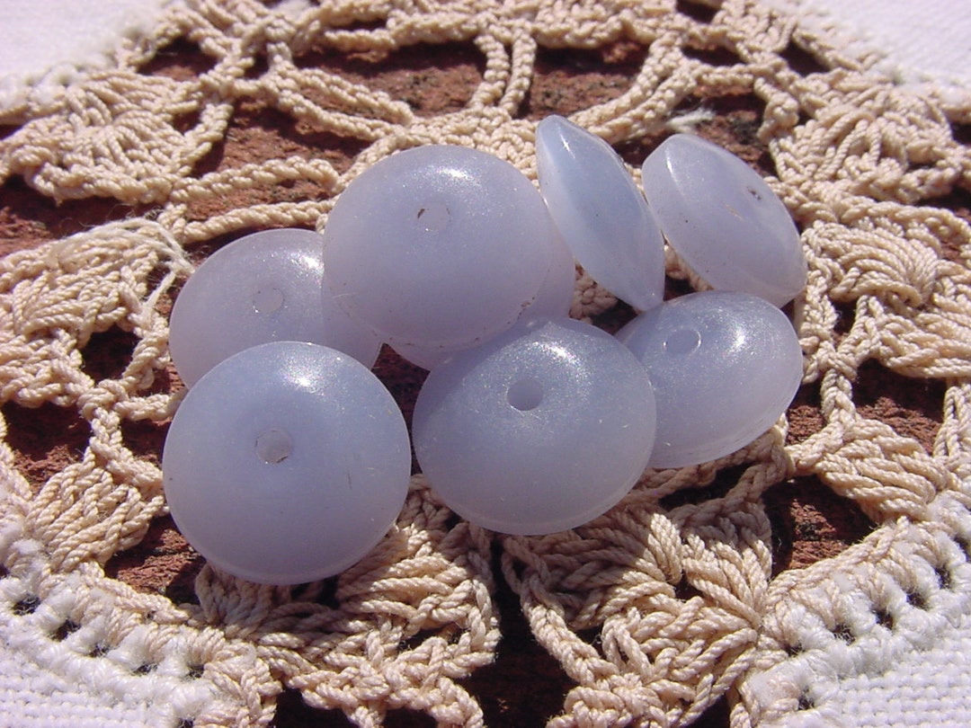 Softest Powder Blue Moon Periwinkle Blue Moonglow Rondelles Vintage ...