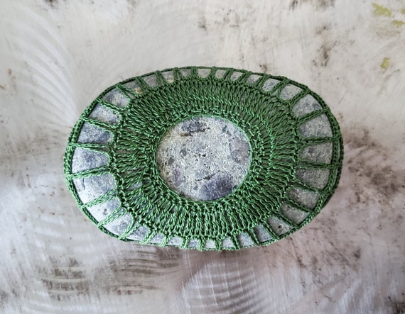Crocheted Lace Stone Original Handmade Gift Home Interior | Etsy