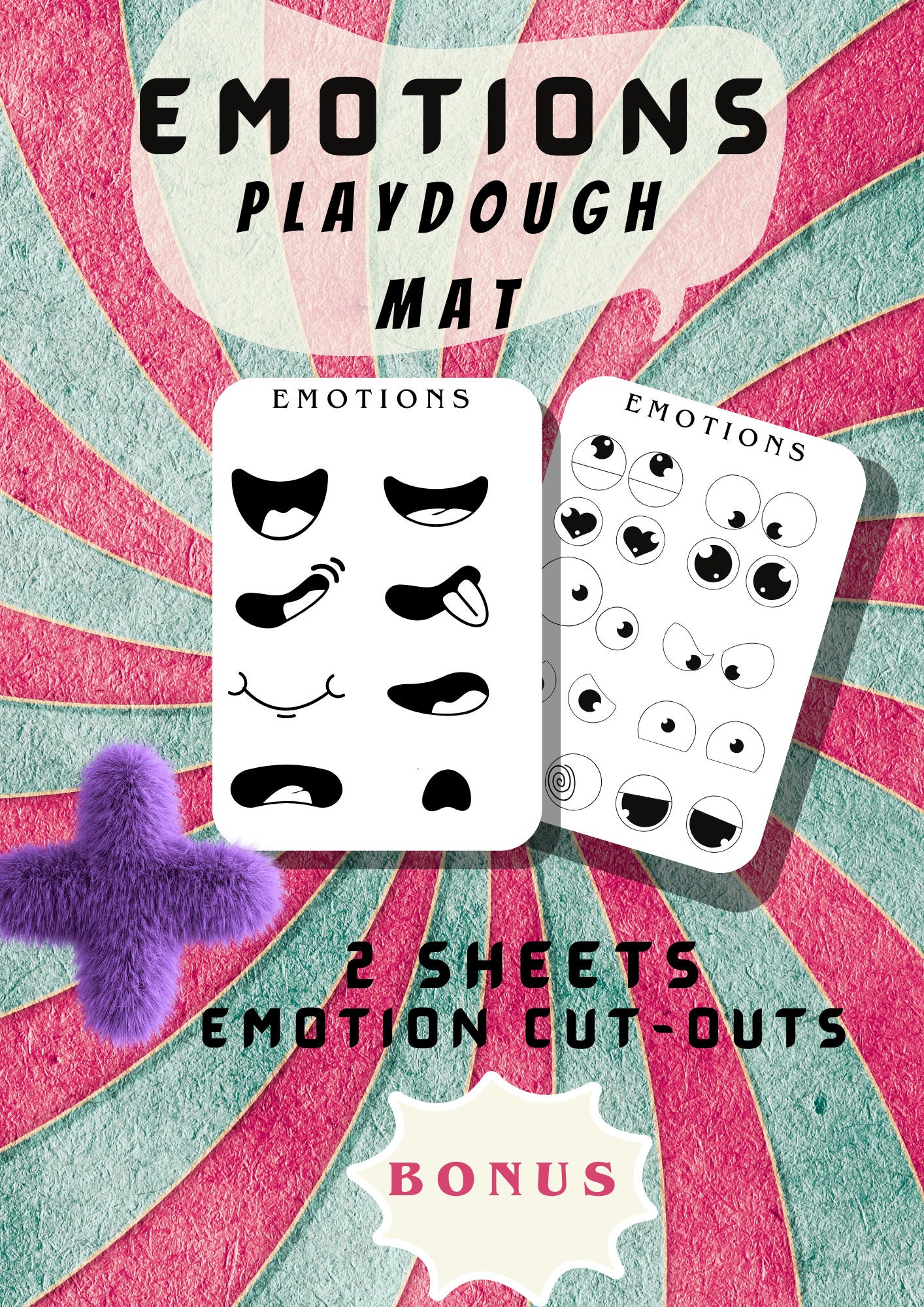 Emotions Playdough Mat Educational Face Forming Sheets. Plus Bonus ...