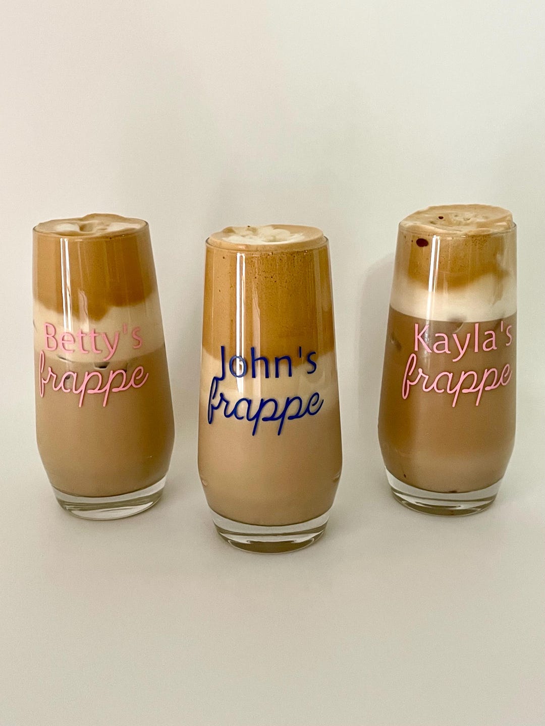 Personalised Frappe Glass, Custom Iced Coffee Glass, Drink Glass With ...