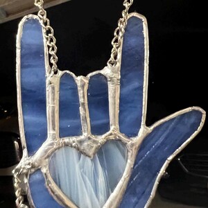 Stained Glass ASL I Love You W/ Mini Heart - Etsy