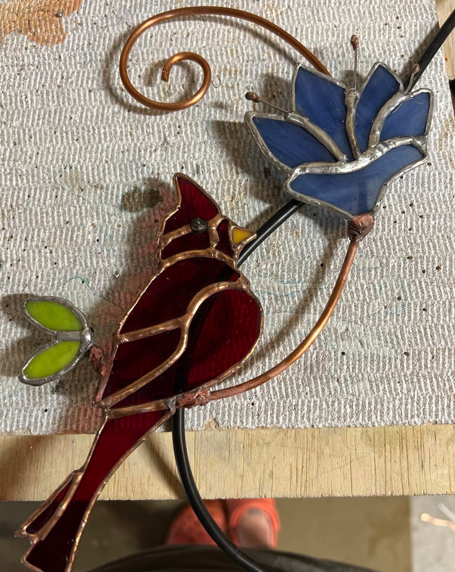 Stained Glass Hanging Cardinal - Etsy
