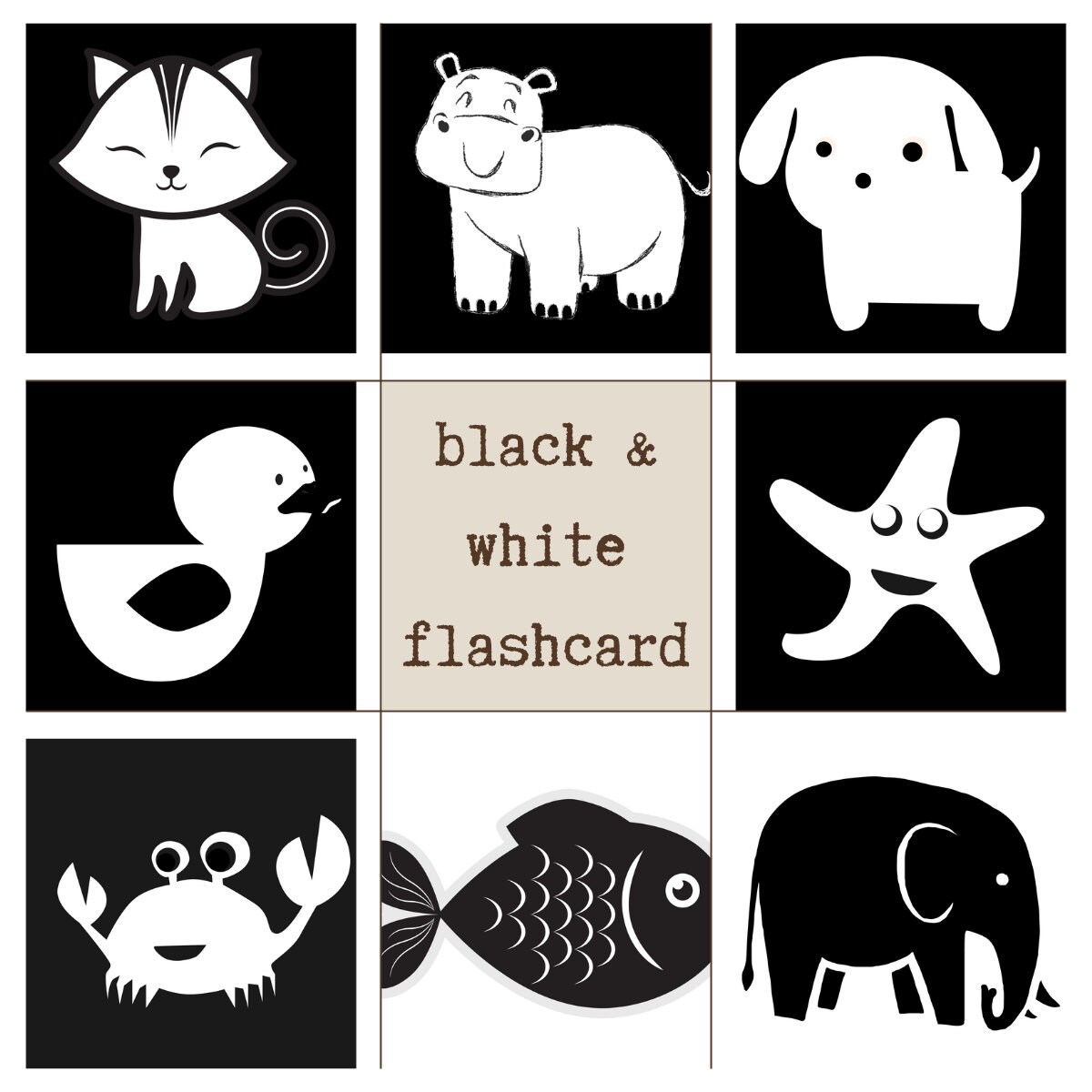 10 Montessori Flash Card for Newborn-3 Months Old | Printable Pdf and ...