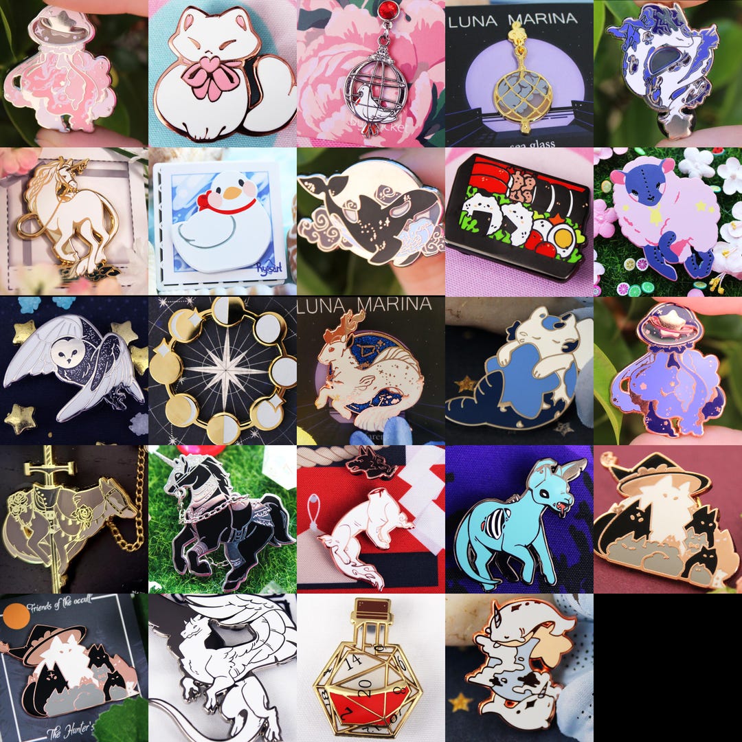 Original | B Grade Enamel Pin Grab Bag | Animals & Objects - Etsy
