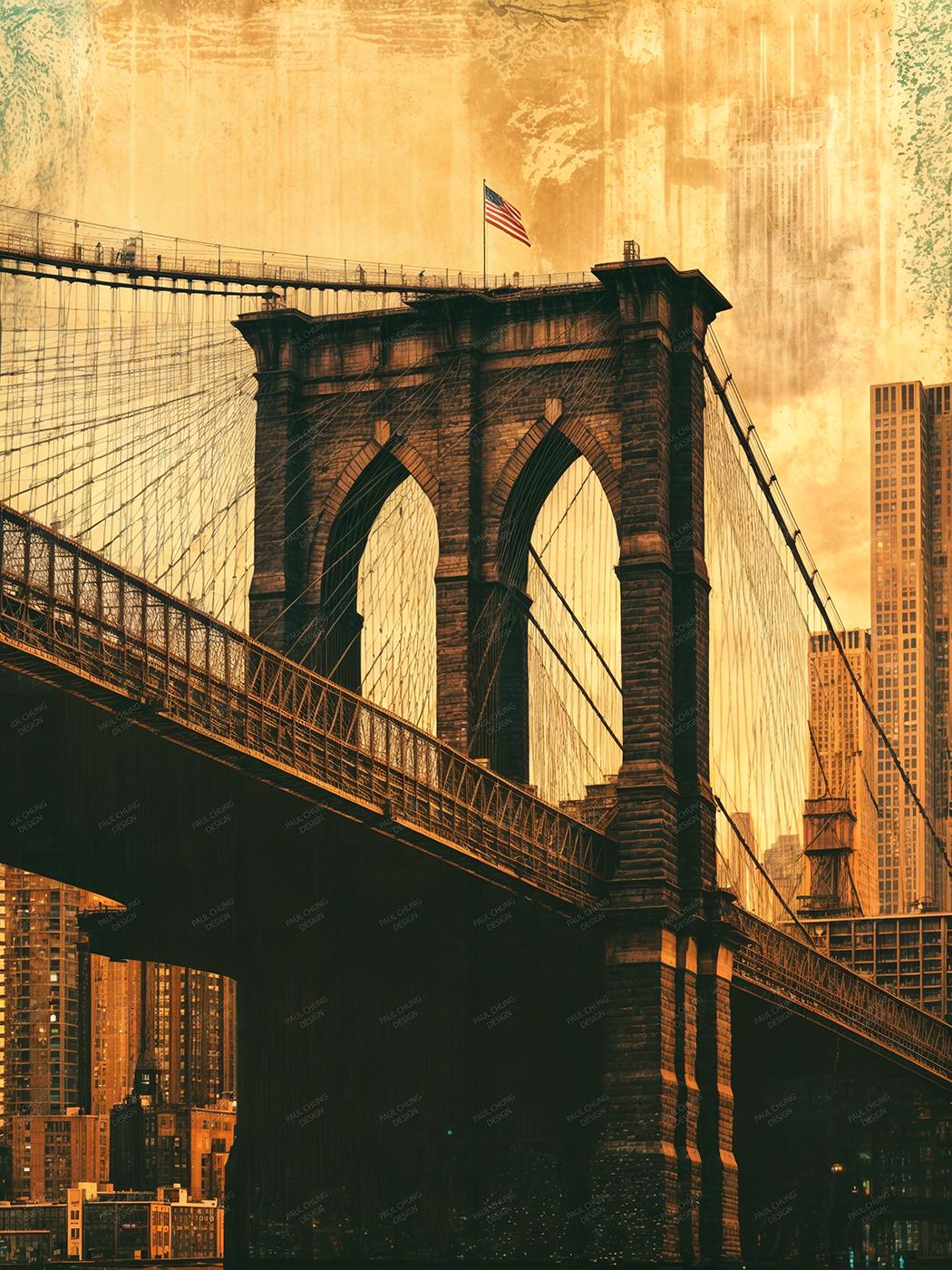 Brooklyn Bridge, Ny-graphic Poster - Etsy