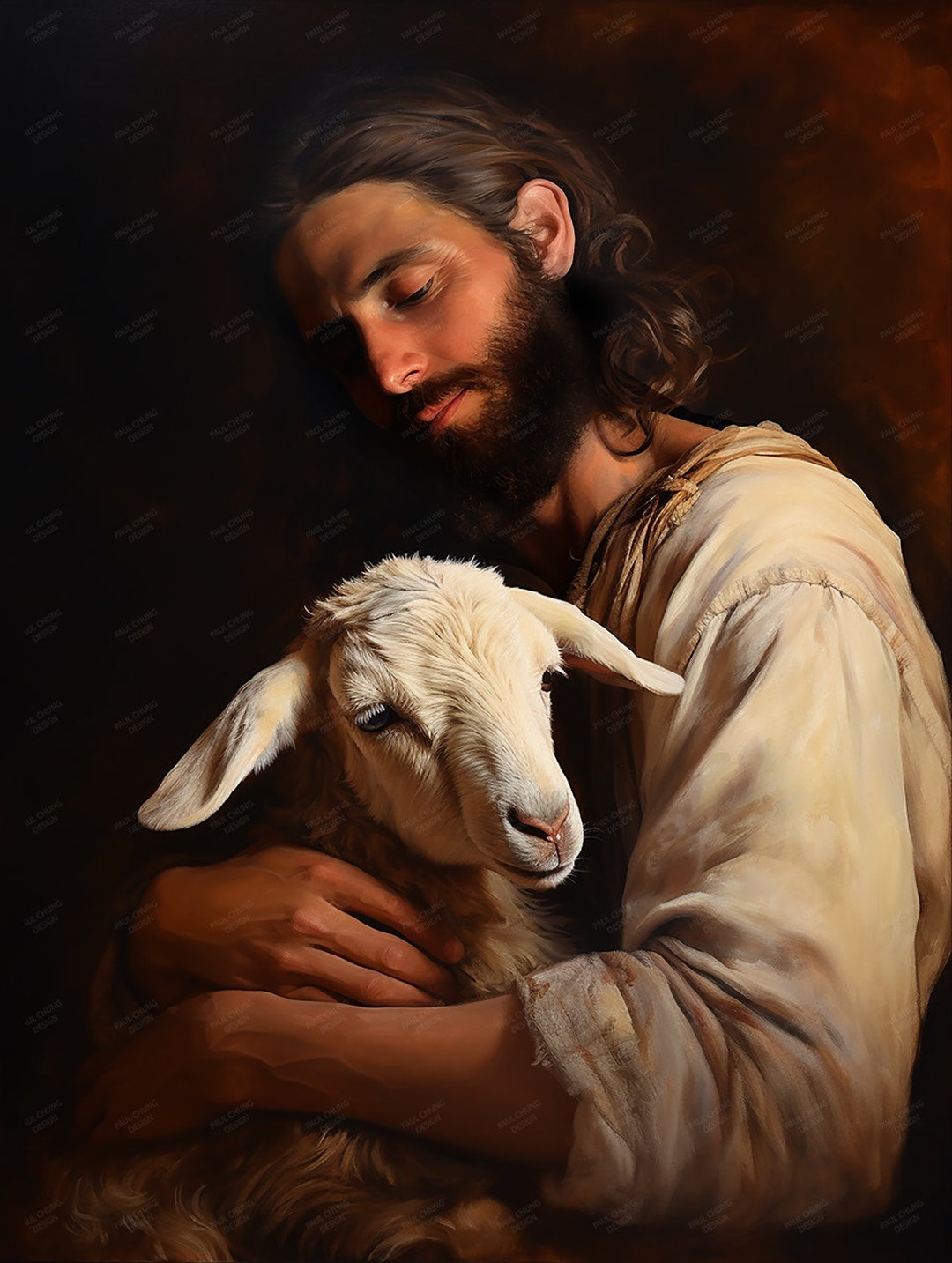 Jesus Hugging A Lamb - Etsy
