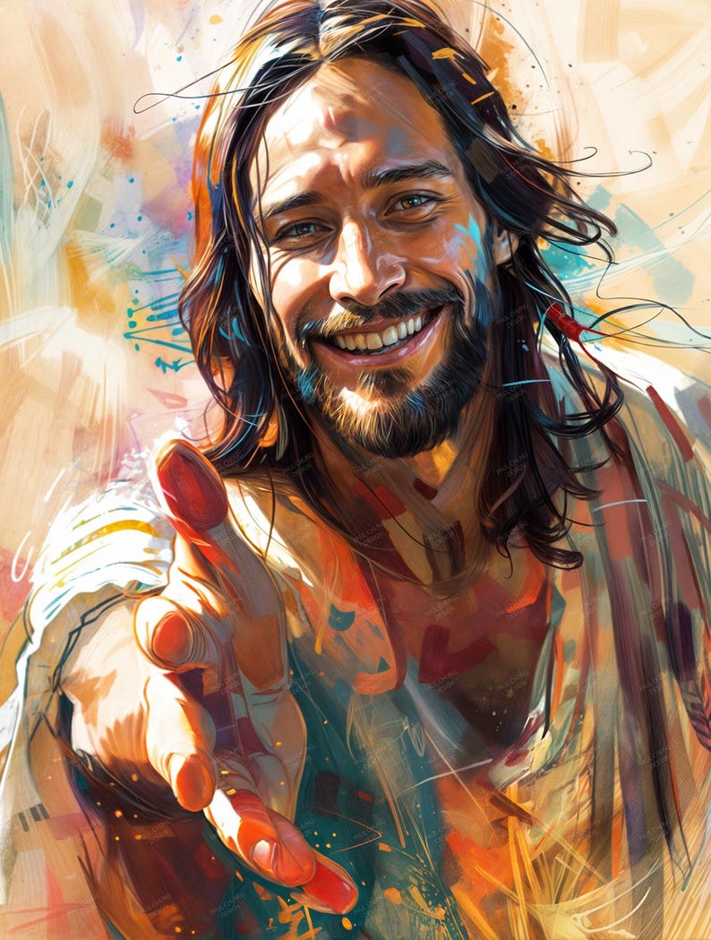 Jesus Smiling and Reaching Out - Etsy