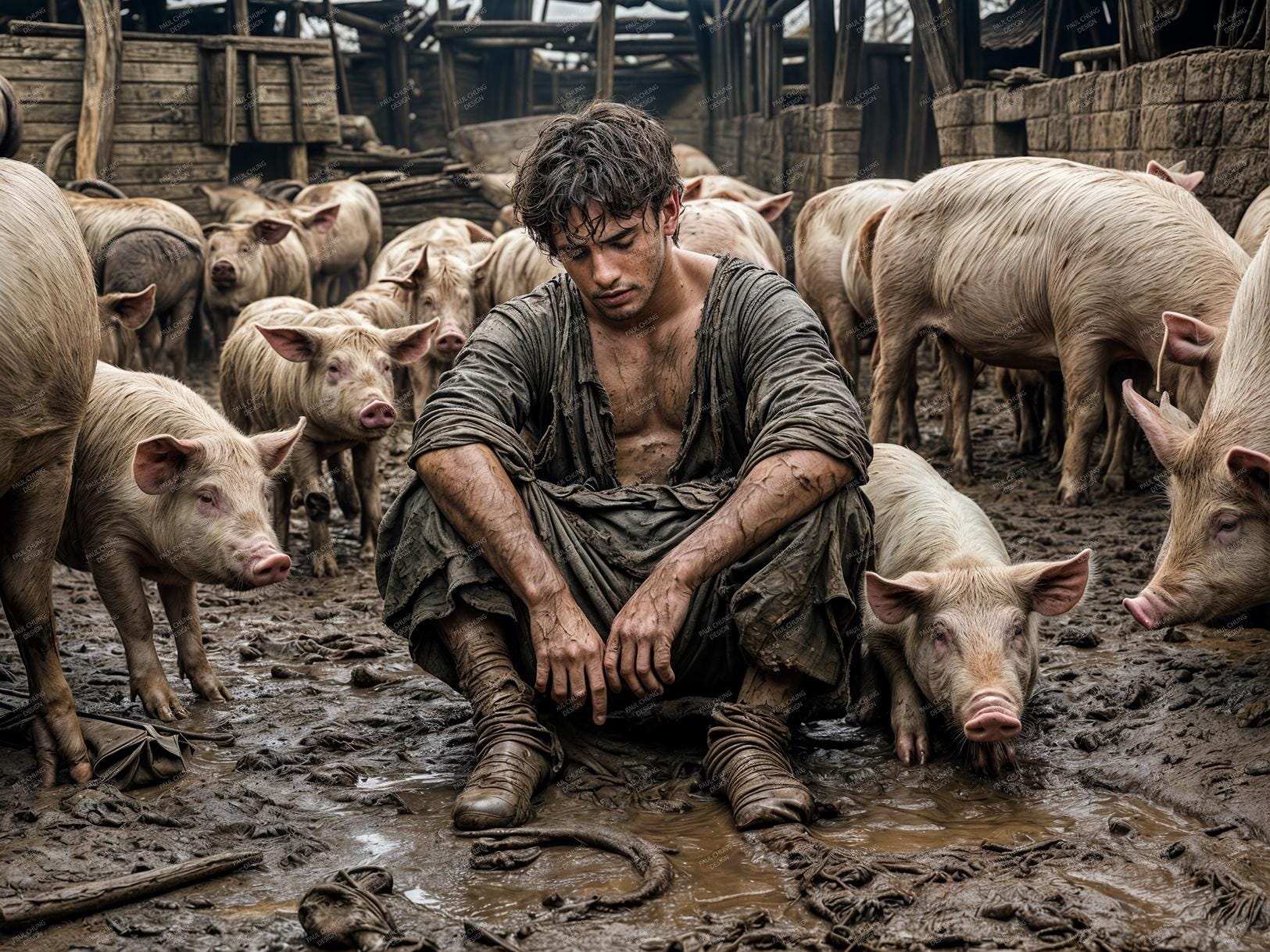 Parable of the Prodical Son With Pigs - Etsy