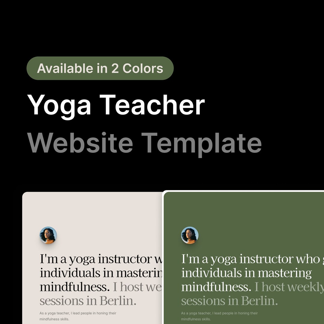 Bhakti - Website Template for Yoga Teacher (for Framer) - Etsy