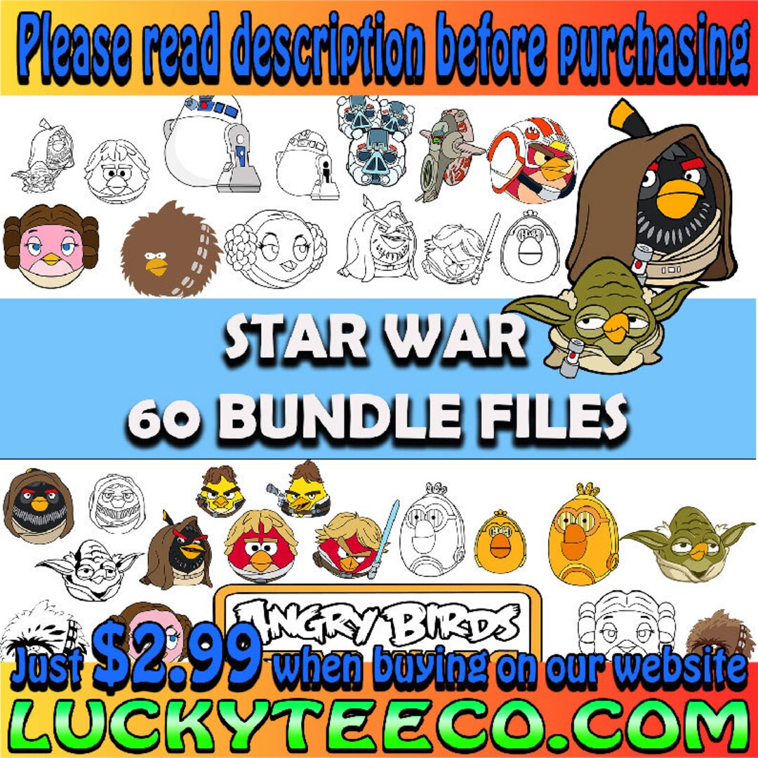 Star Wars Files, Star Wars SVG Bundle, Star Wars Font, Angry Bird Svg ...
