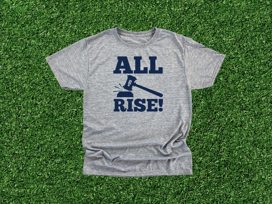 Grey “ALL RISE!” Aaron Judge T-shirt - Etsy
