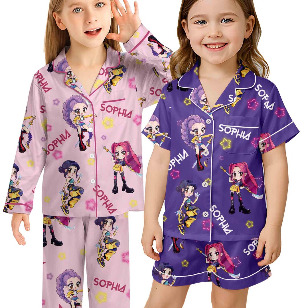 Personalized Huntrix Kpop Demon Hunters Pajamas for Kids, Custom Name ...
