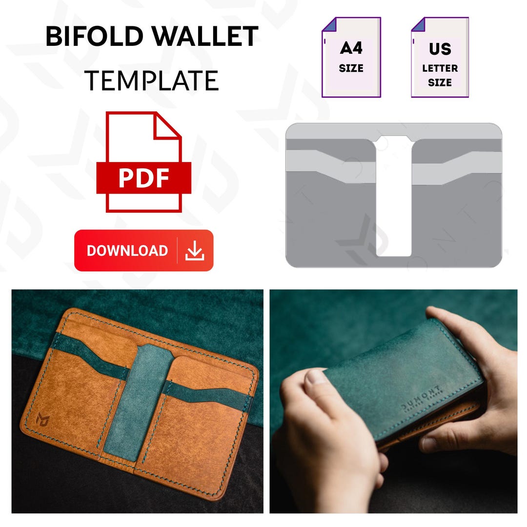 BIFOLD WALLET Pattern Pdf, Wallet Template, Cardholder Template, Slim ...