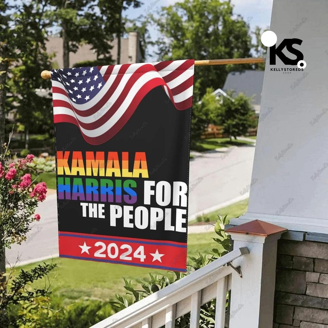 Kamala Harris Flag, Harris Walz Yard Flag, Cat for Madam President Flag ...