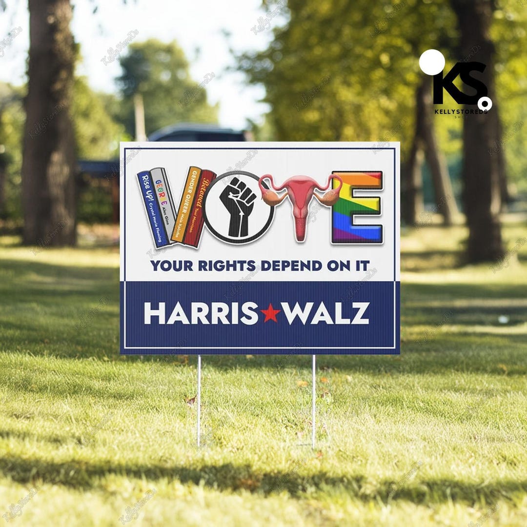 Harris Walz Sign, Cats for Kamala Sign, Vote President Yard Sign, Cat ...