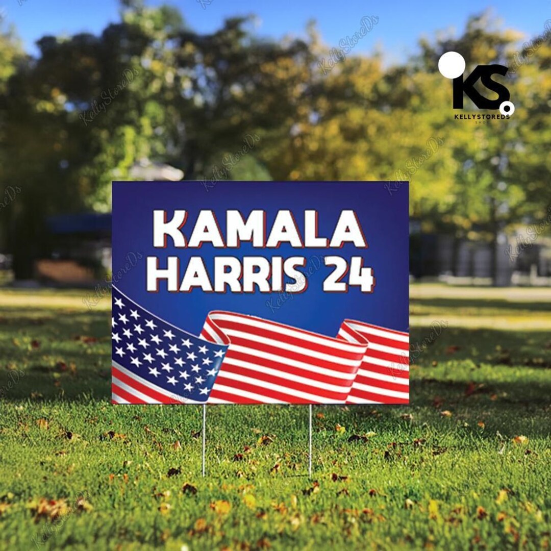 Kamala Harris Yard Sign, Harris Walz Sign, Cat for President Sign ...