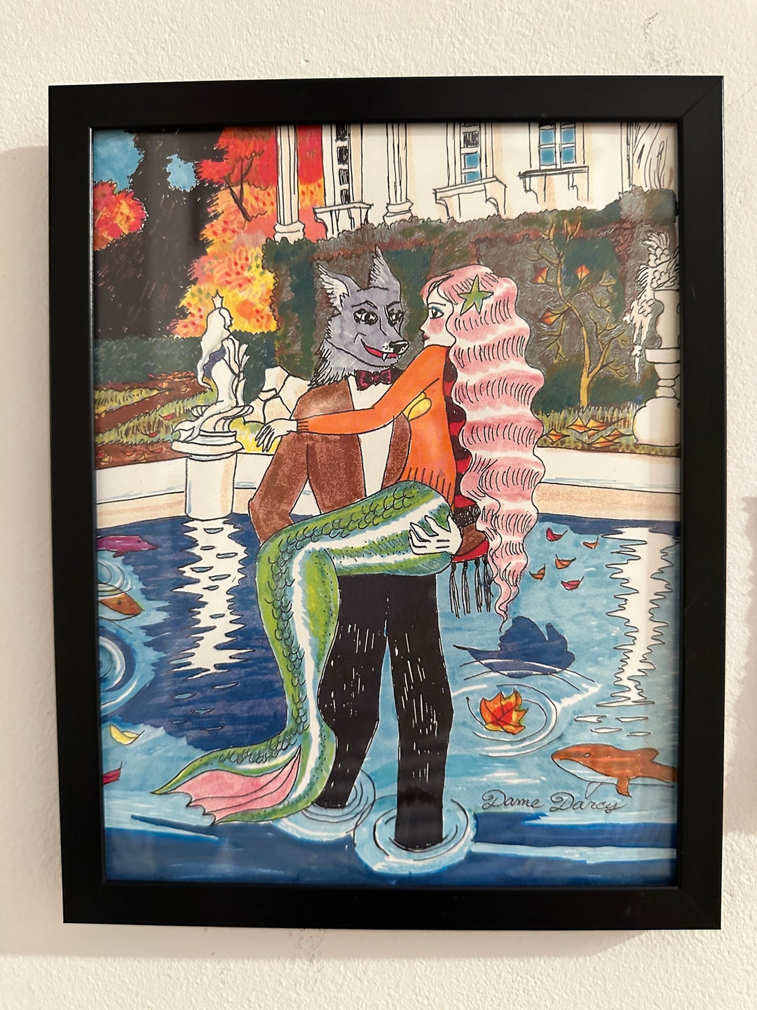 Art Print Autumn Wax Wolf Dame Darcy Color Illustration - Etsy