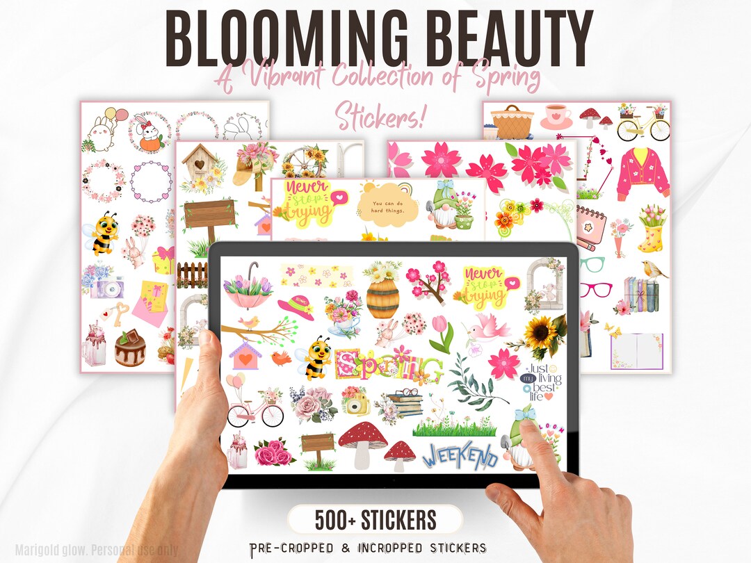 Spring Digital Stickers, Digital Stickers, Goodnotes Stickers, PNG ...