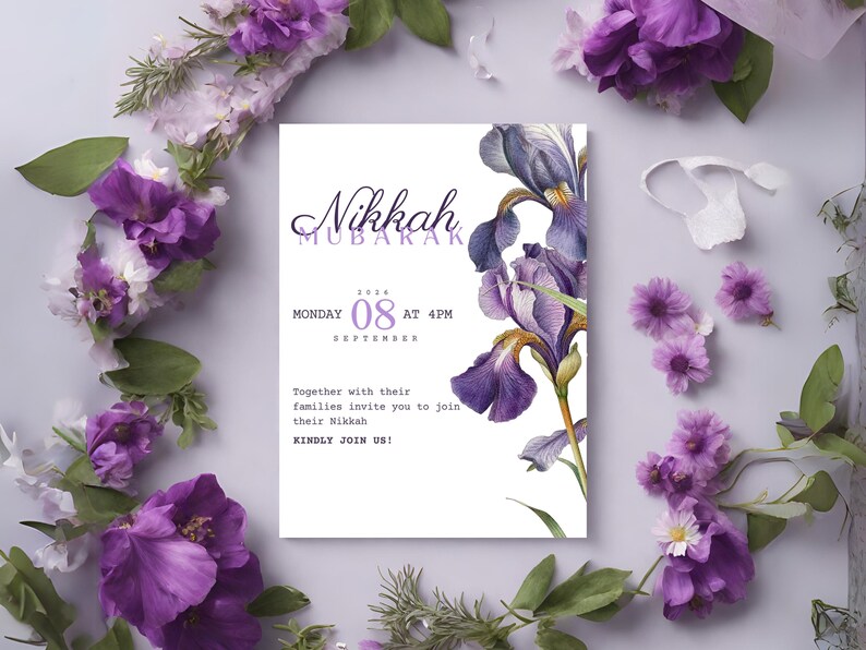 Personalised Nikkah Card, Islamic Wedding Card, Islamic Nikkah ...
