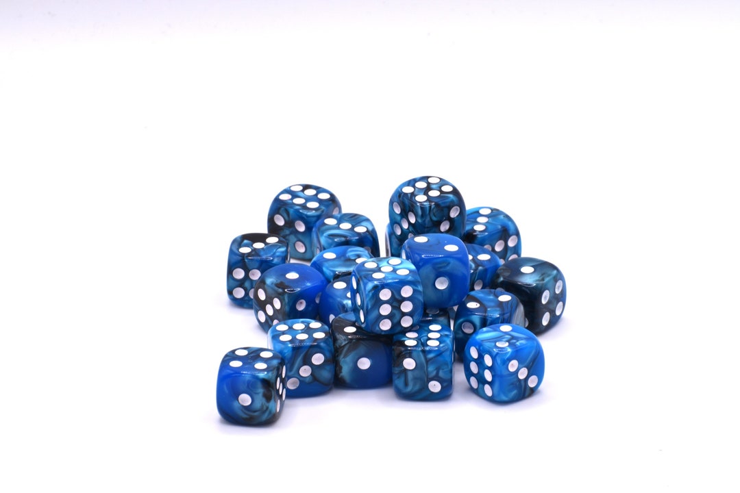 12mm Black and Blue D6 Set, Warhammer Dice, Dice Set, D6, D6 Dice Set ...
